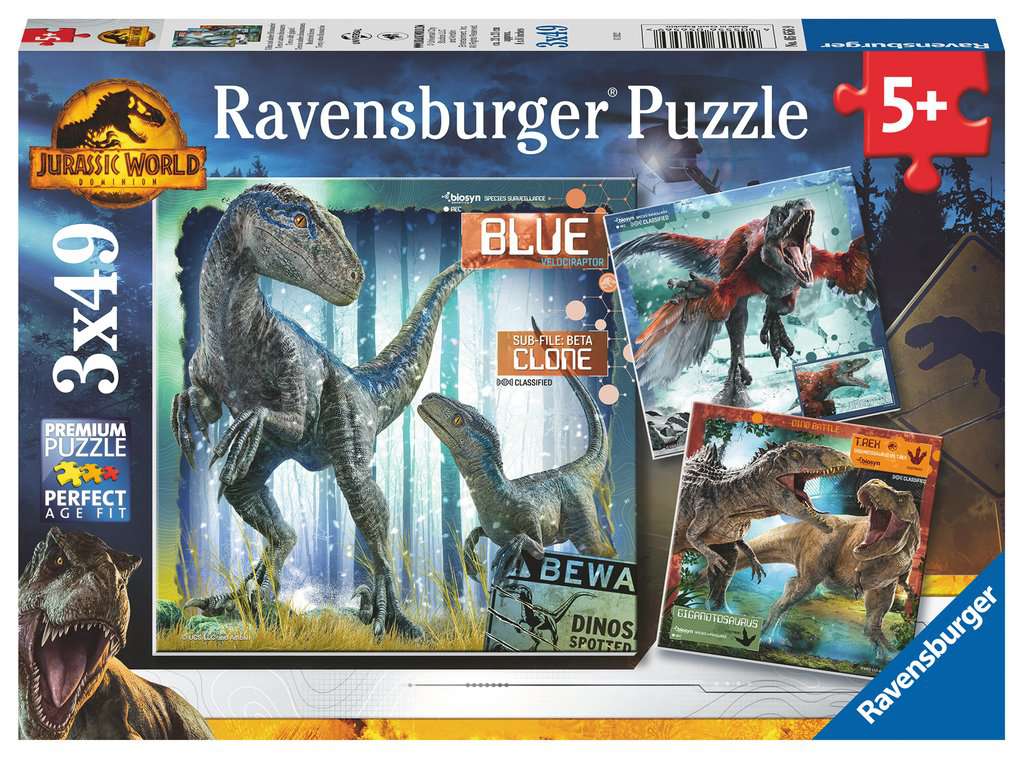 49pc x3 Jurassic World: Dominion Puzzles – Treehouse Toys