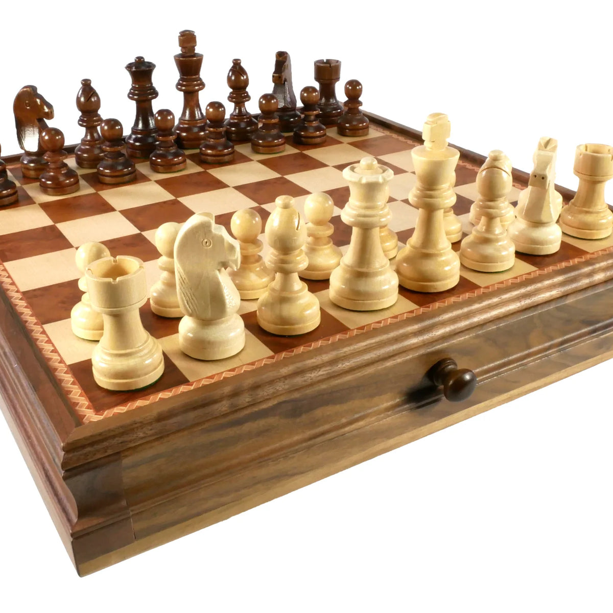 Chess Set with Boxwood Chessmen & Walnut Maple Chest – Treehouse Toys