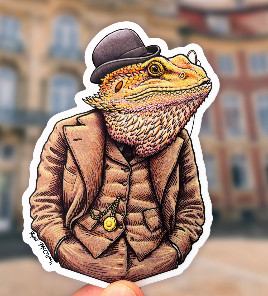Dapper Bearded Dragon Sticker – Treehouse Toys
