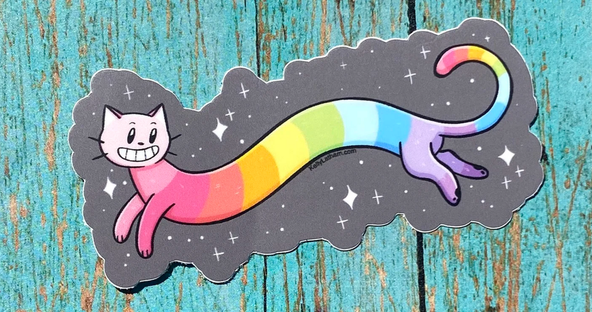 Rainbow Long Cat Sticker – Treehouse Toys